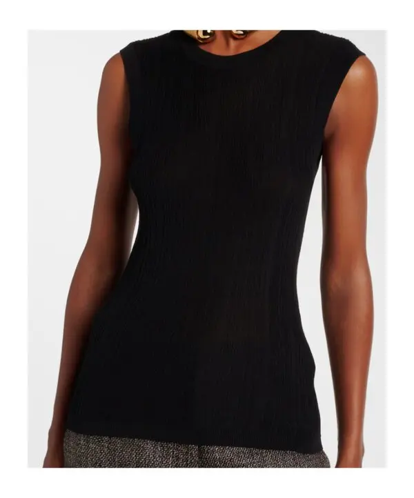 JOSEPH Round Neck Ribbed Knit Tank Top