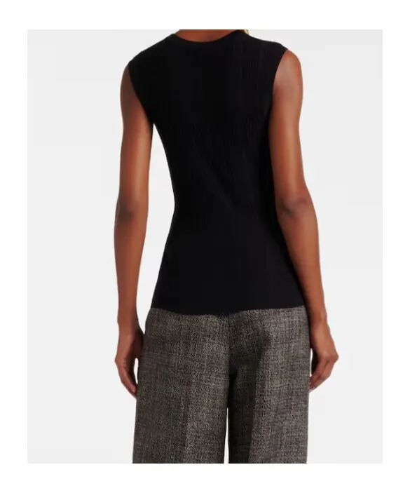 JOSEPH Round Neck Ribbed Knit Tank Top
