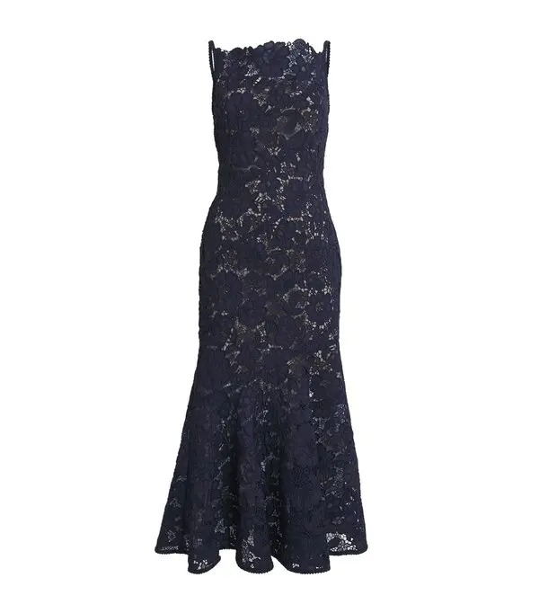SELF-PORTRAIT Lace Sleeveless Midi Dress