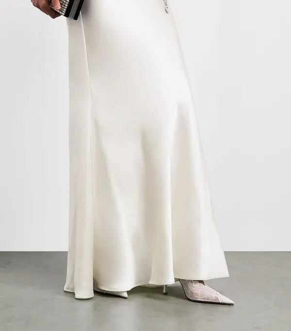 SELF-PORTRAIT Bouclé Satin Maxi Dress