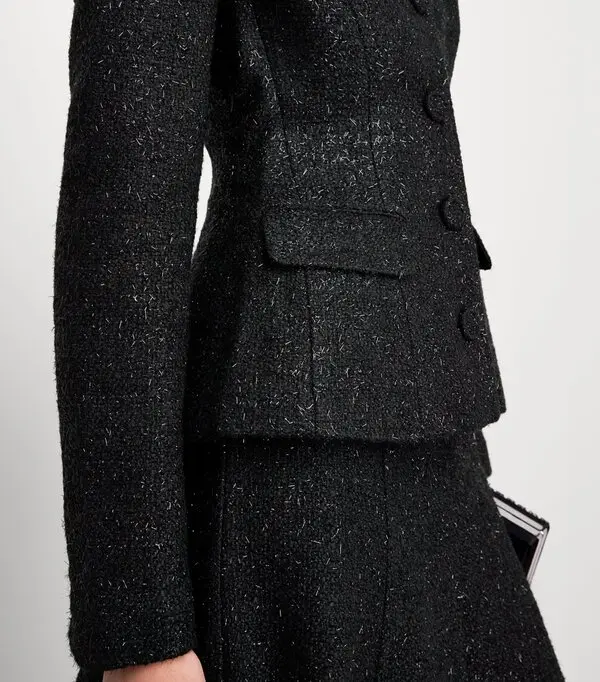 SELF-PORTRAIT Metallic Bouclé Midi Dress