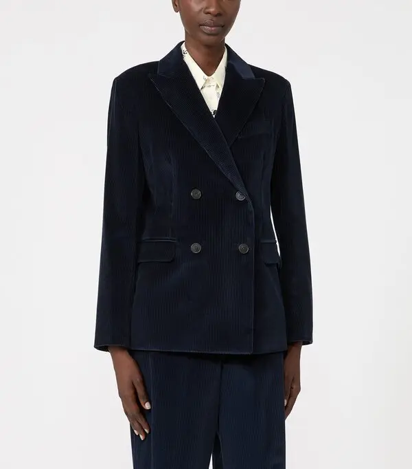 Max Mara Corduroy Double-breasted Blazer