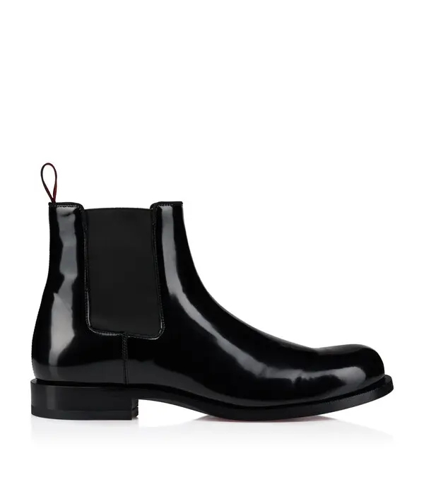 CHRISTIAN LOUBOUTIN Choucair Patent Leather Chelsea Boots