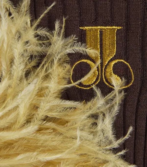 La DoubleJ Cashmere-silk Feather-trim Sweater