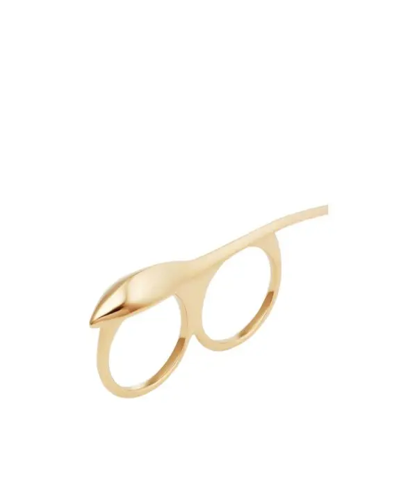 Givenchy Maple Seed Double Fingers Ring In Metal