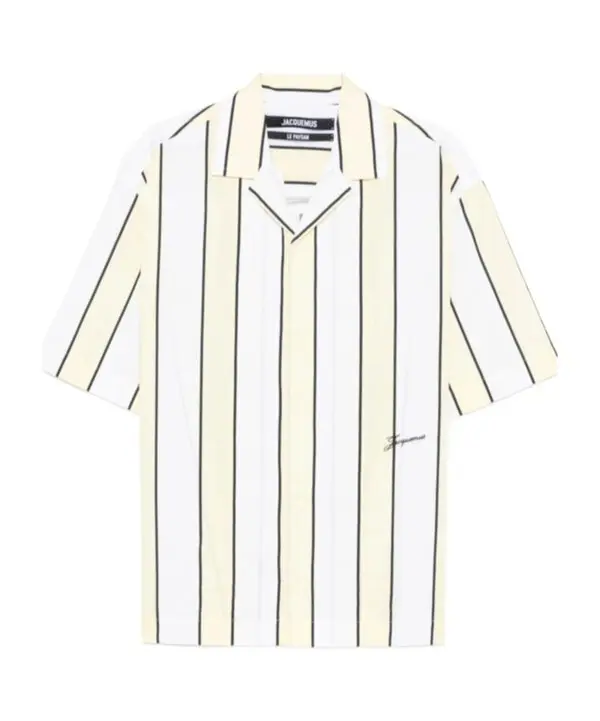 Jacquemus Logo Embroidered Striped Shirt
