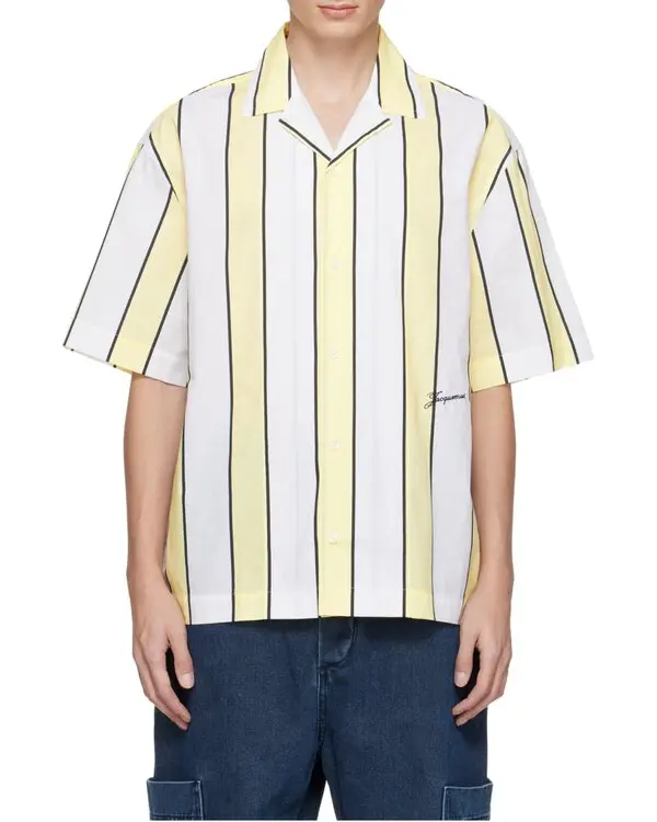 Jacquemus Logo Embroidered Striped Shirt