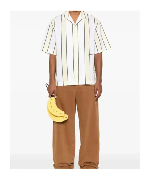 Jacquemus Logo Embroidered Striped Shirt