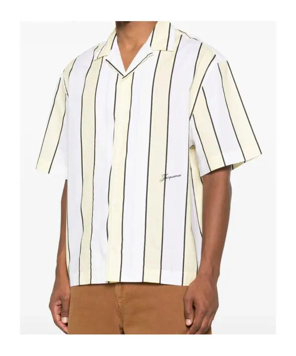 Jacquemus Logo Embroidered Striped Shirt