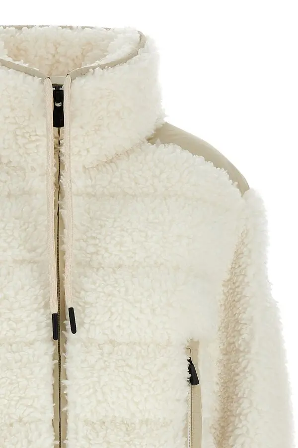 Moncler Fur Effect Puffer Jacket - White