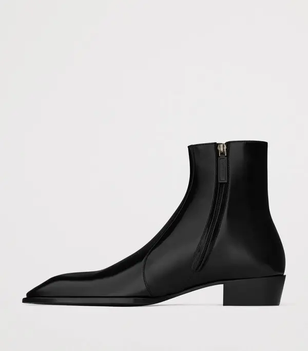 Saint Laurent Leather Aurelien Ankle Boots