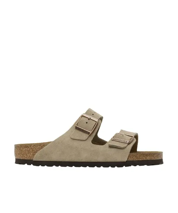 BIRKENSTOCK Arizona Calf-suede Slides - Nude