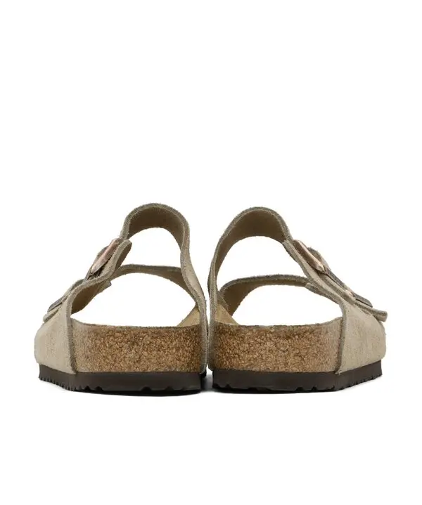 BIRKENSTOCK Arizona Calf-suede Slides - Nude