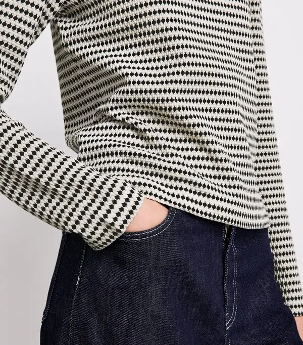 ME+EM Long-sleeve Jacquard Top