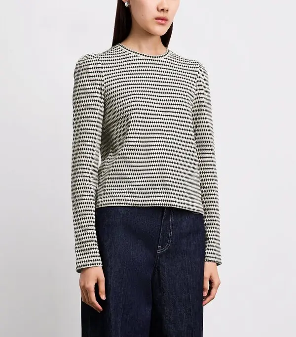 ME+EM Long-sleeve Jacquard Top