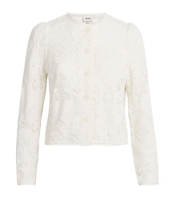 ME+EM Lace Cropped Jacket - Beige