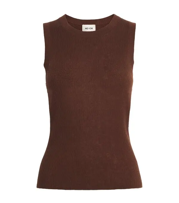 ME+EM Merino Wool-cashmere Barely There Sweater Vest