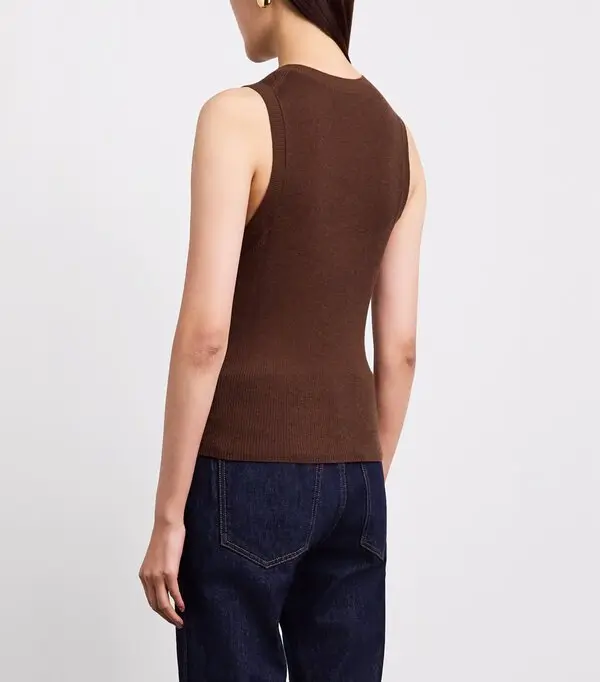 ME+EM Merino Wool-cashmere Barely There Sweater Vest