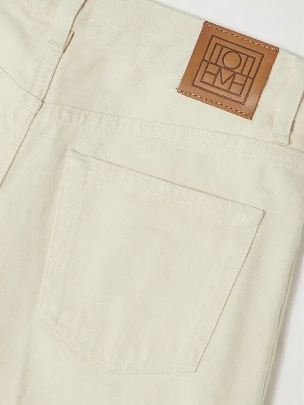 TOTEME Logo Patch Wide Leg Jeans