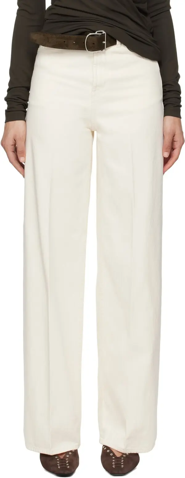 TOTEME Logo Patch Wide Leg Jeans