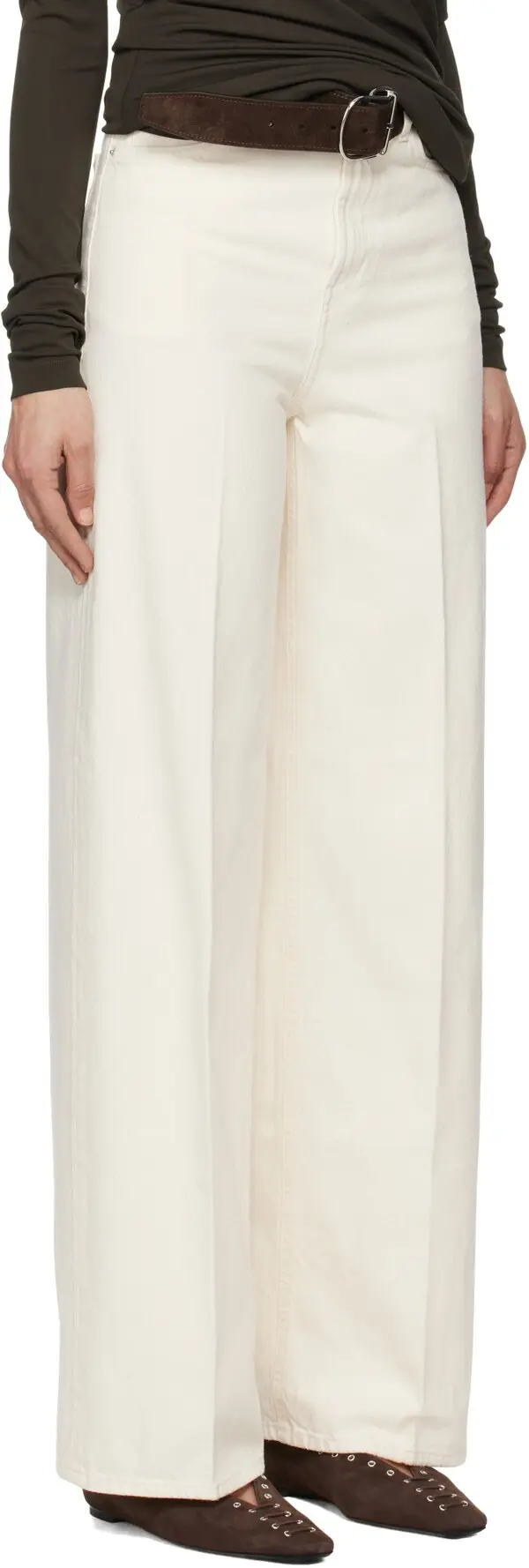 TOTEME Logo Patch Wide Leg Jeans