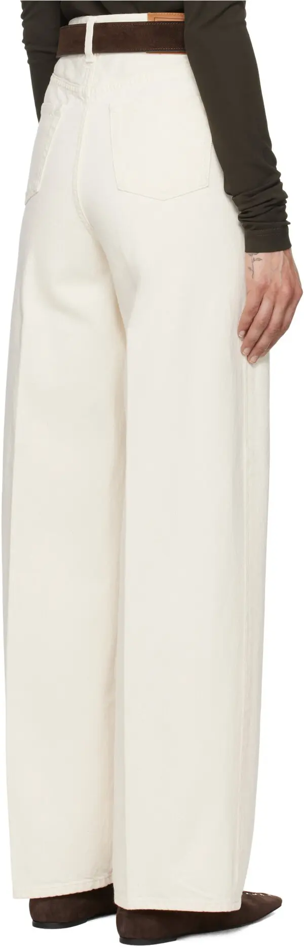 TOTEME Logo Patch Wide Leg Jeans