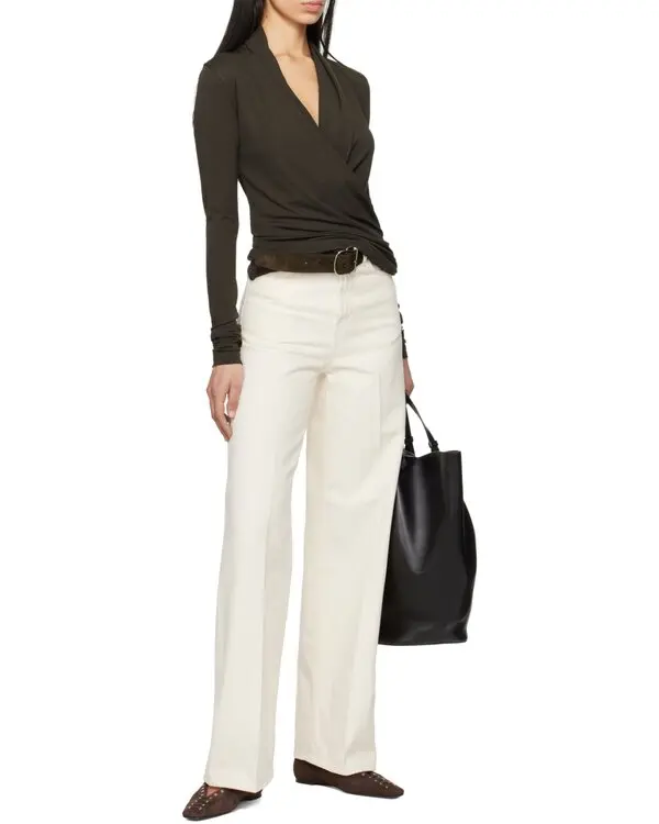 TOTEME Logo Patch Wide Leg Jeans