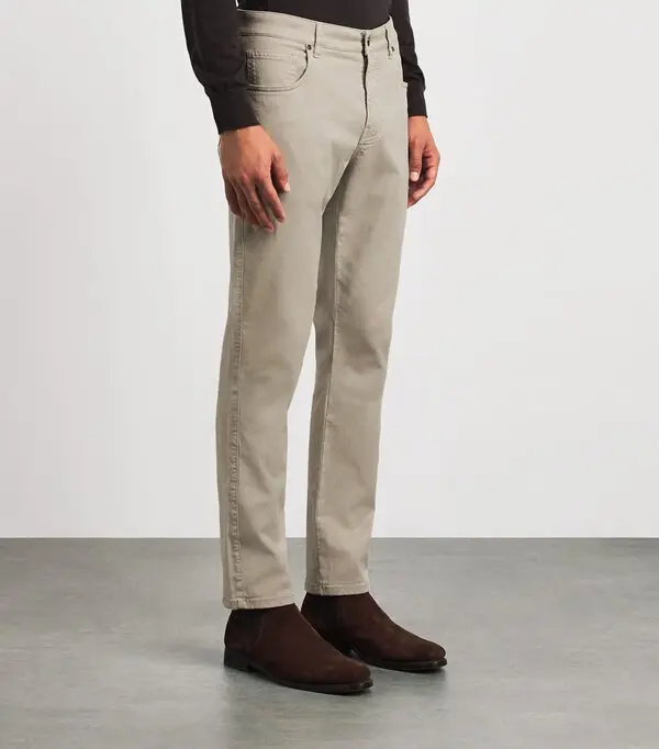 Purdey Cotton-blend Five-pocket Trousers