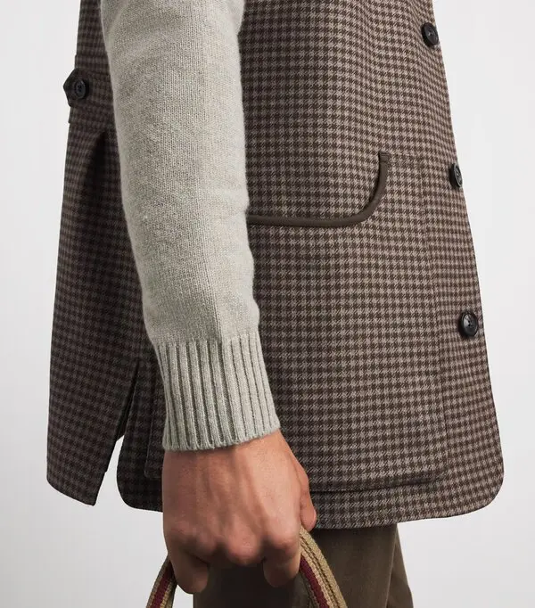 Purdey Cashmere Leather Trim Quarter-zip Sweater