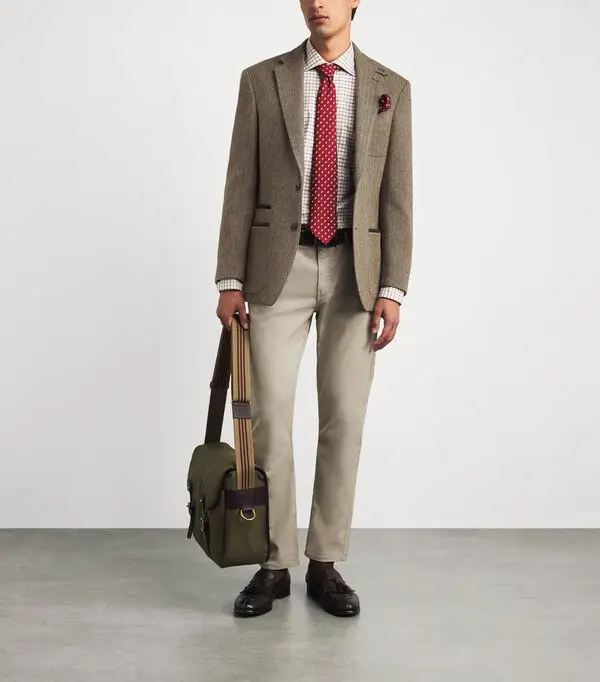 Purdey Wool Tweed Herringbone Atholl Blazer