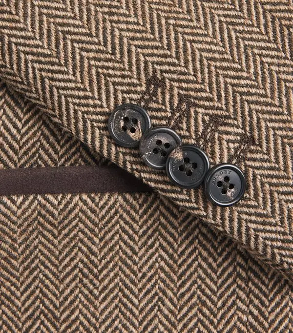 Purdey Wool Tweed Herringbone Atholl Blazer