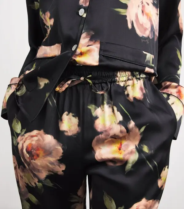 Harrods Silk Midnight Rose Pyjama Set