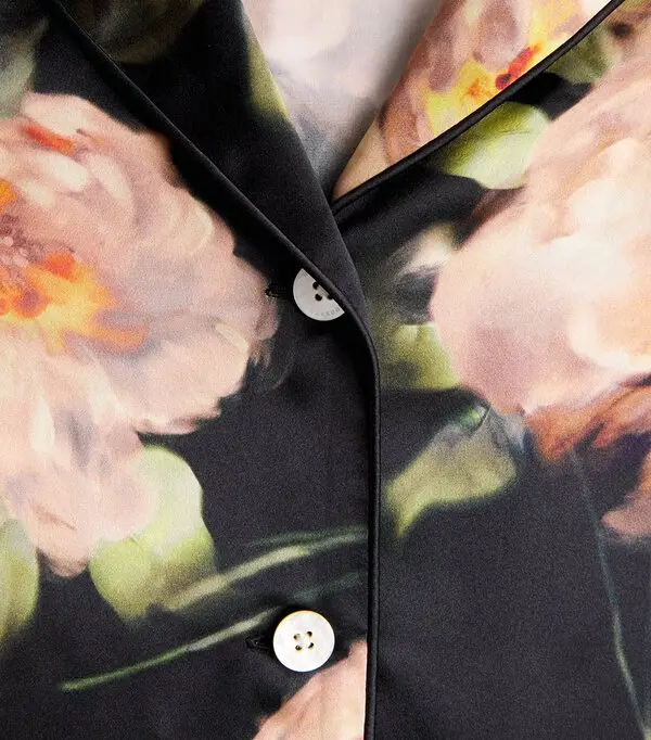 Harrods Silk Midnight Rose Pyjama Set