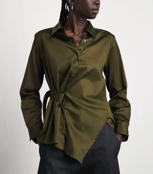 Palmer//harding Sateen Cotton Twisted Shirt
