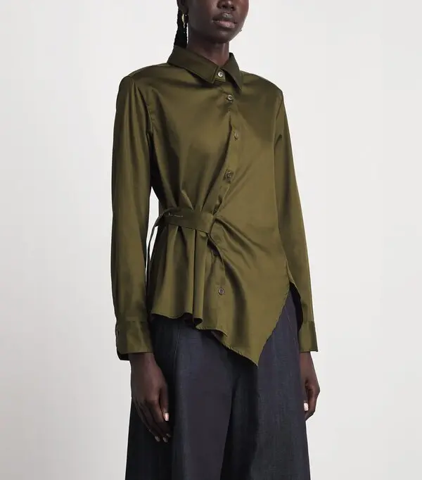 Palmer//harding Sateen Cotton Twisted Shirt
