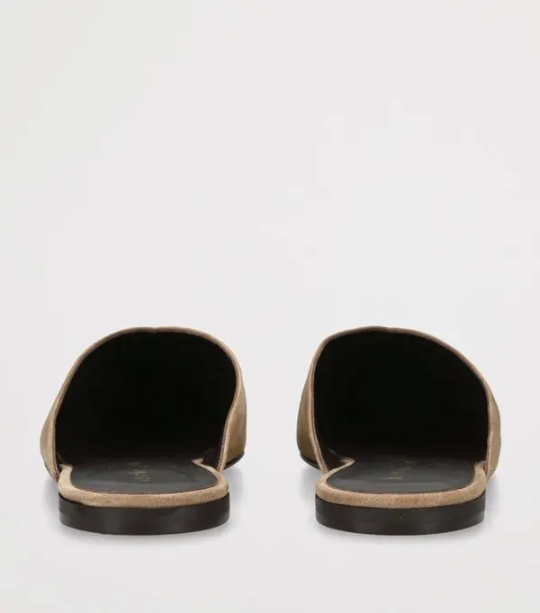 HERBERT LEVINE Suede Home Body Mules - Brown