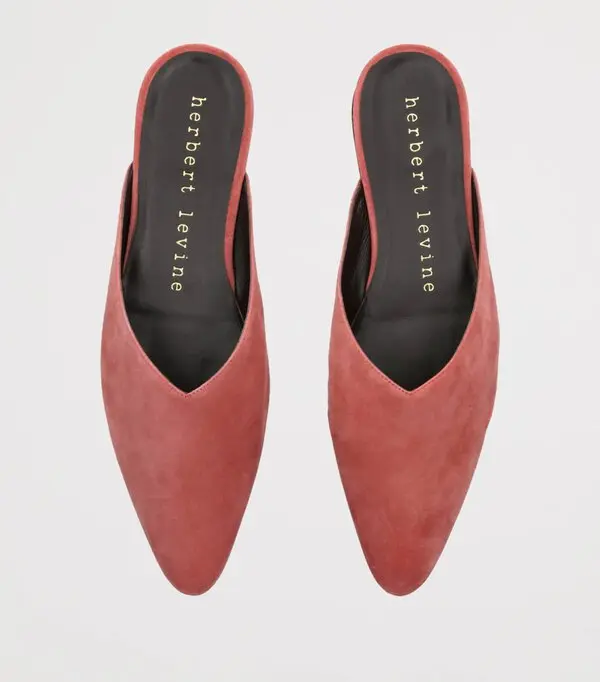 HERBERT LEVINE Suede Home Body Mules - Pink