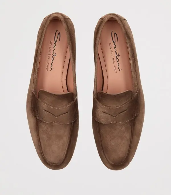 Santoni Suede Carla Loafers