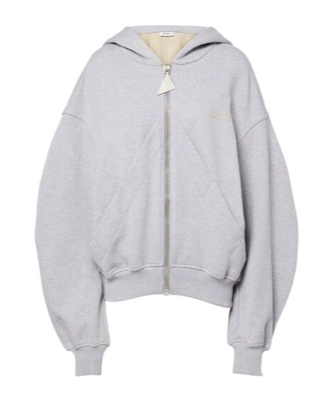 Attico Logo Cotton Fleece Hoodie - White