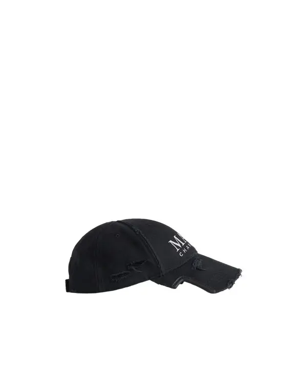 Balenciaga Slogan Embroidered Distressed Cap