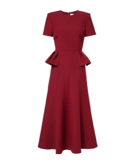 Roland Mouret Crepe Midi Dress - Red