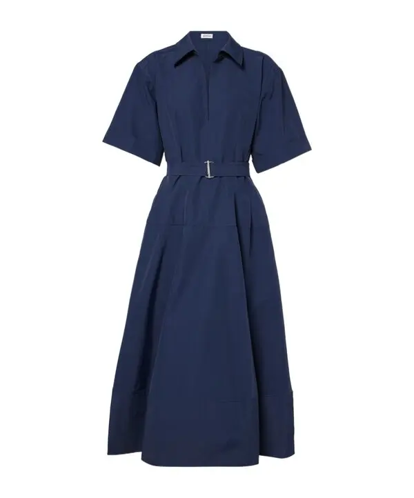 Simkhai Deanna Belted Faille Midi Dress - Blue
