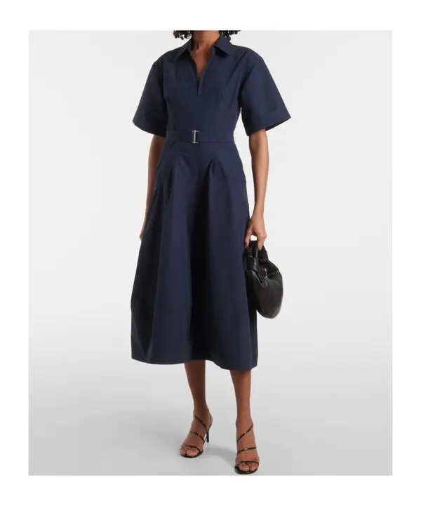 Simkhai Deanna Belted Faille Midi Dress