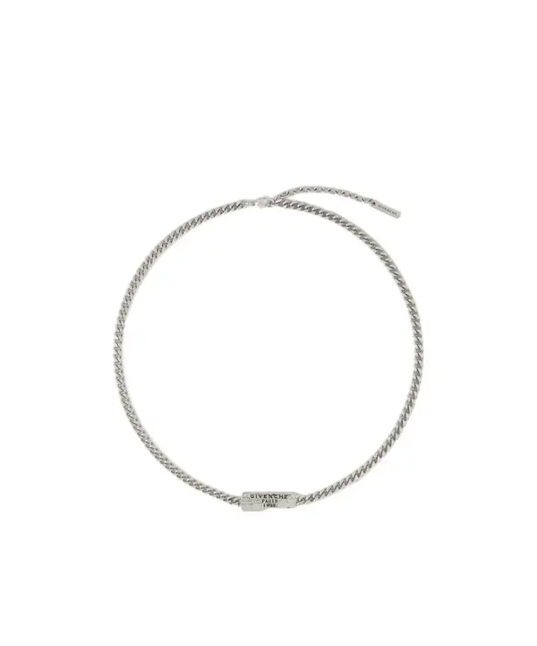 Givenchy Metal And Enamel Tape Necklace - Eccentric Silver