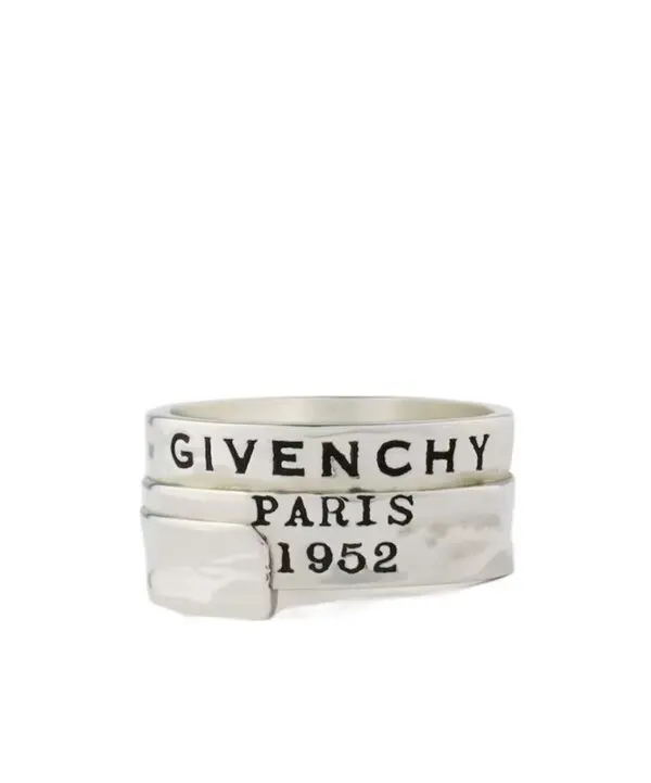 Givenchy Tape Ring In Metal And Enamel