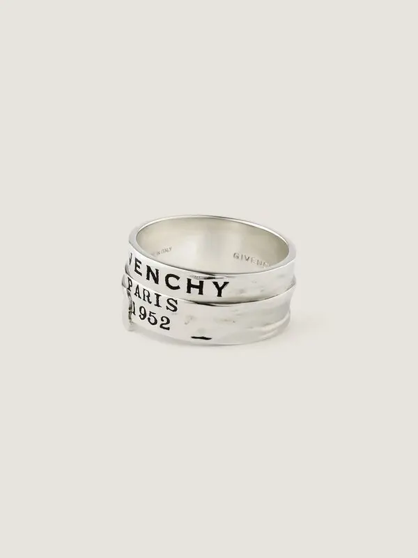 Givenchy Tape Ring In Metal And Enamel