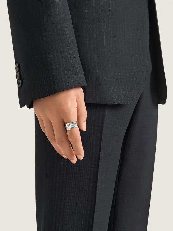 Givenchy Tape Ring In Metal And Enamel