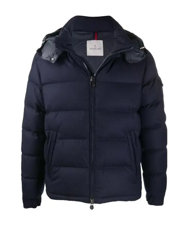 Moncler Zip-up Hooded Down Jacket - Midnight Blue