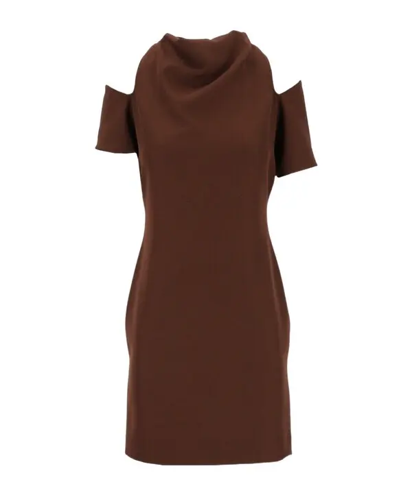 Federica Tosi Cut-out Cady Mini Dress - Brown