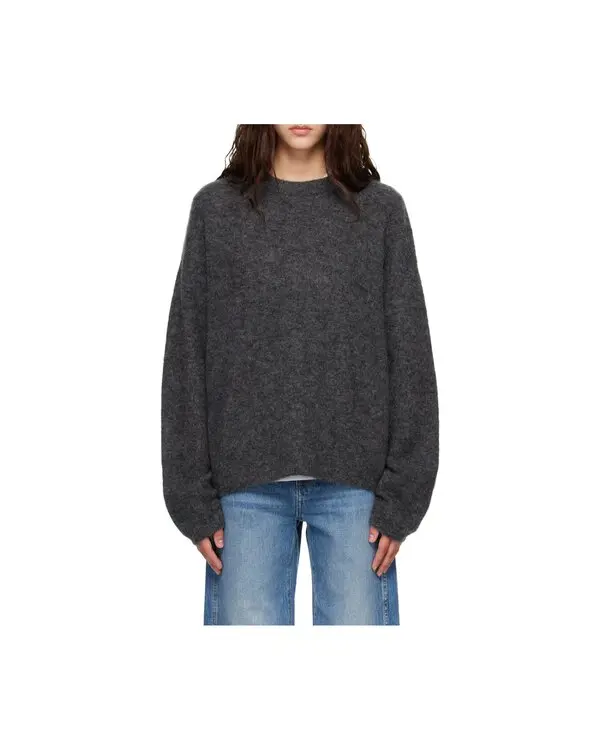 THE FRANKIE SHOP Oversized Crew Neck Knitted Sweater - Black